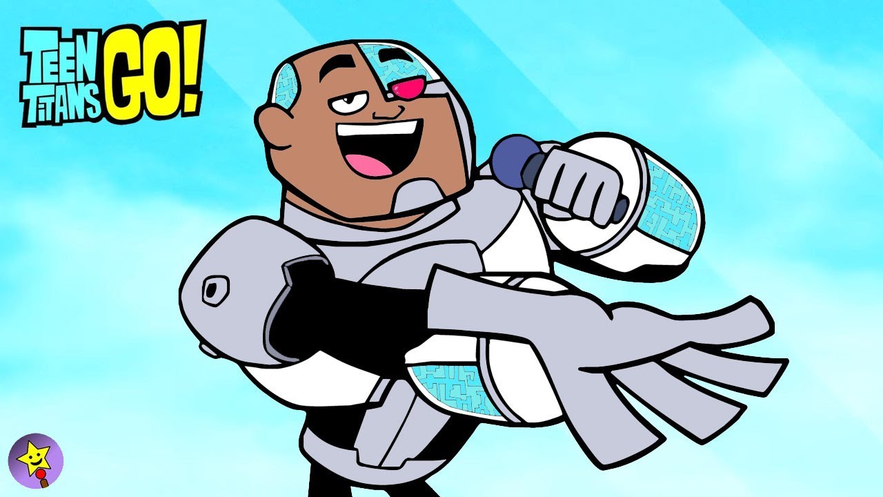 Teen Titans Go! Coloring Book Cyborg Singing Coloring Page Teen Titans ...