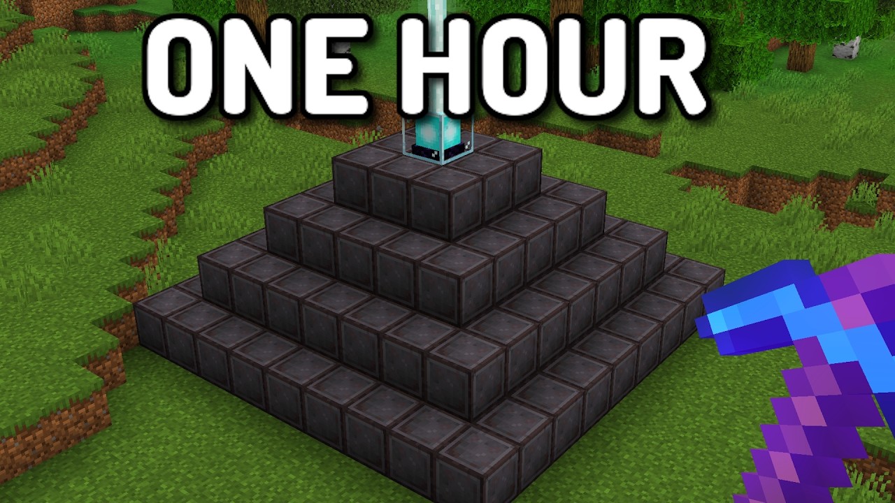 Can I Build a FULL NETHERITE BEACON in ONE HOUR? - YouTube