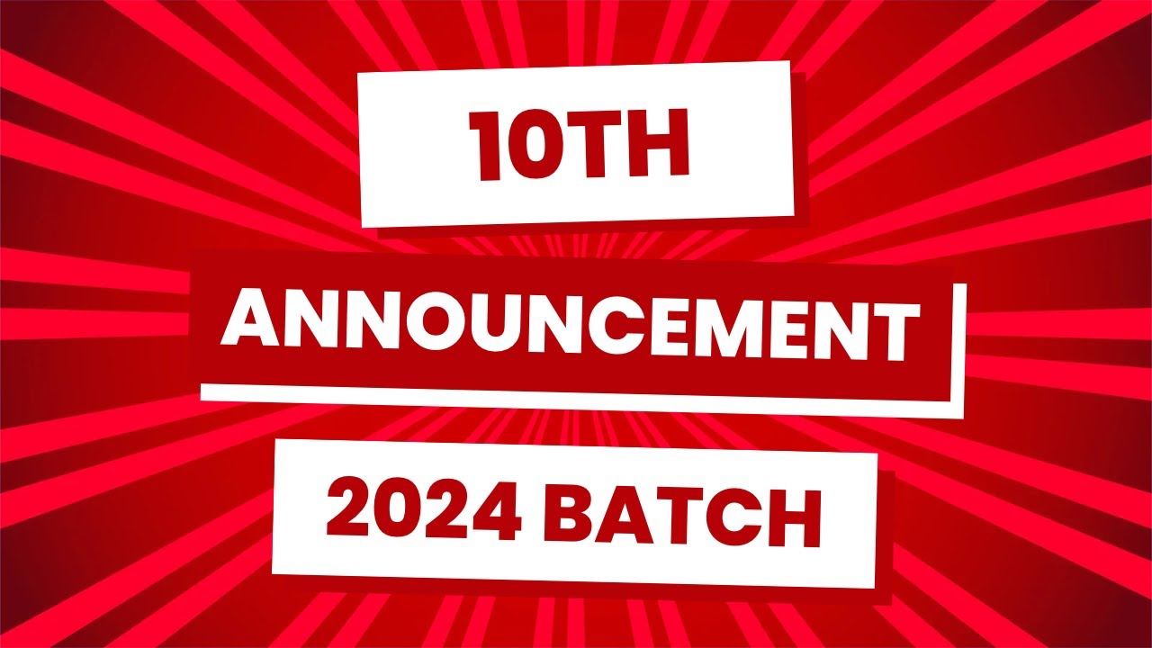 Standard 10th announcement! | 2024 NEW Batch! - YouTube