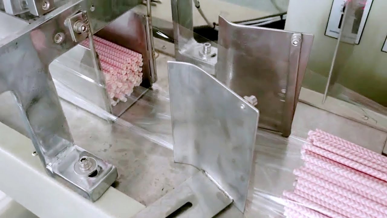 multiple pcs straw plastic film packing machine paper straw counter ...
