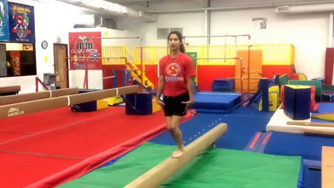 Straight jump on beam - YouTube
