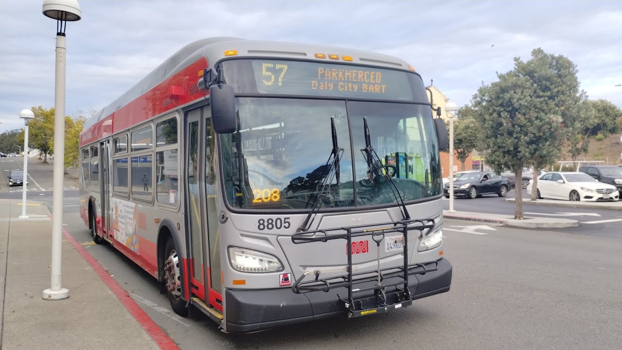 SF Muni 2016 new flyer XDE40 8805 on Route 57 - YouTube