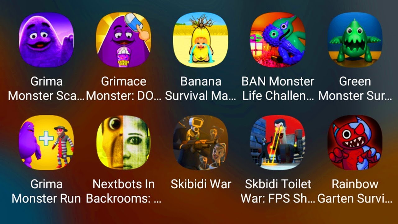 Grimace Monster Scary, Grimace DOP, Banana Survival Master,Grimace Monster Run,Nextbots,Skibidi ...