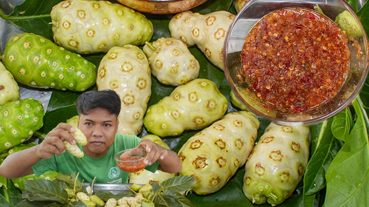 Eat Fruit Nhor-with Salt And Pepper Very Tasty Village Food - YouTube
