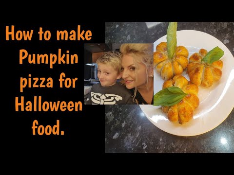 How to make Pumpkin pizza for halloween food.