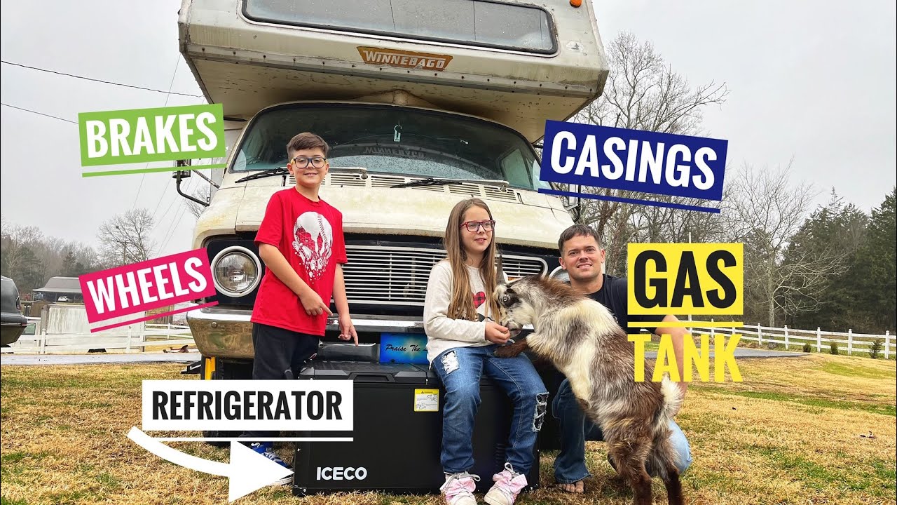 $800 RV gets new brakes , gas tank , refrigerator , and casings ...