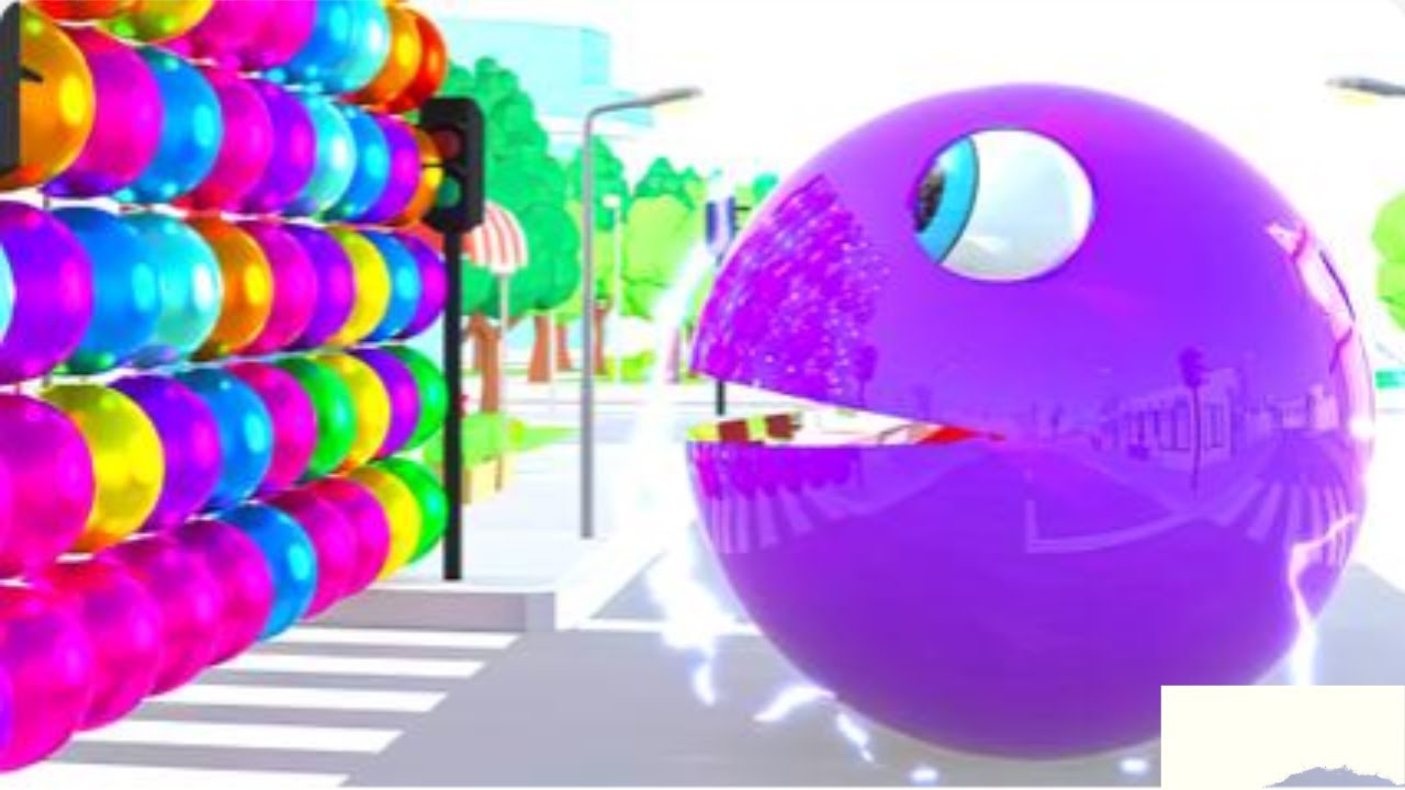 Pacman City Adventure | Learn Colors with Pacman, School Bus & Monsters ...