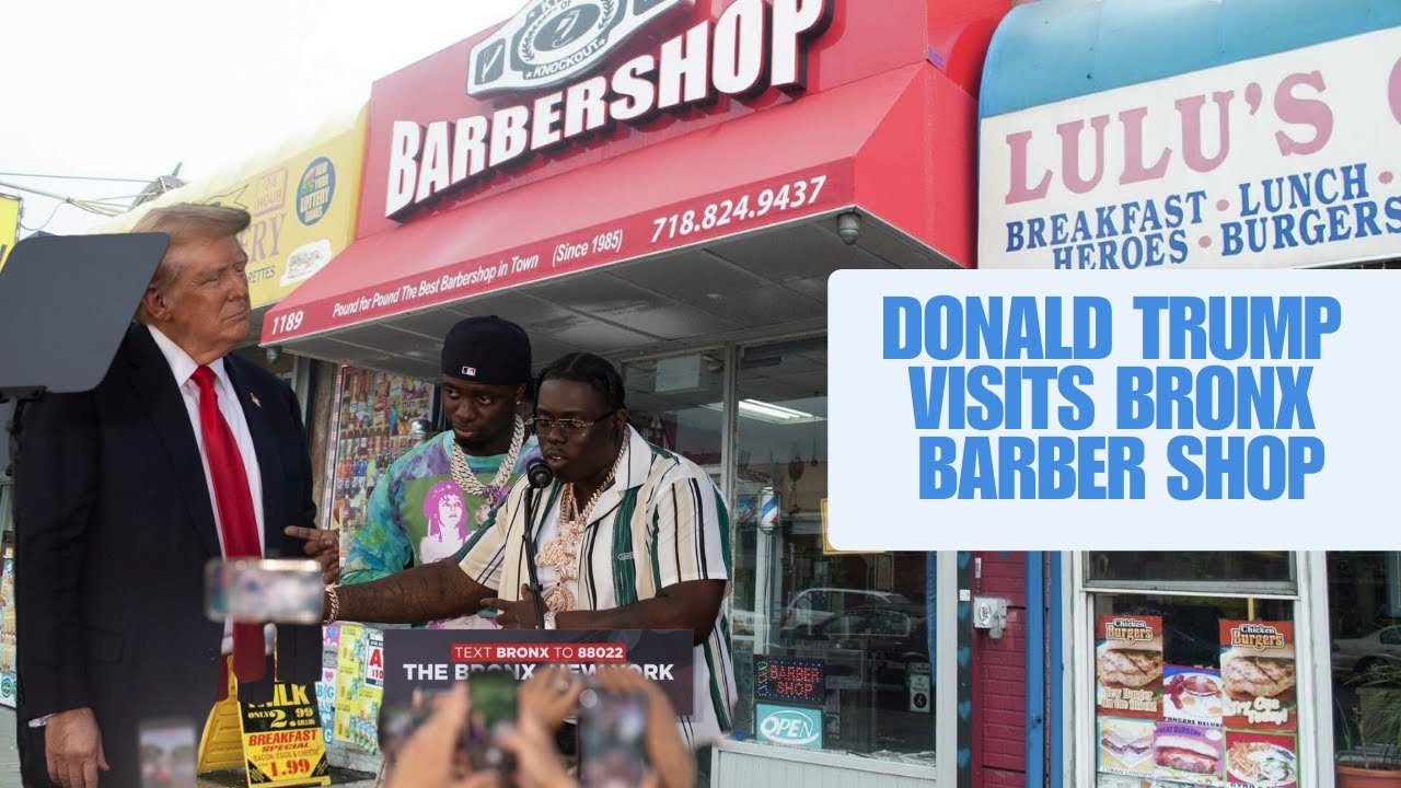 Donald Trump Visits Bronx Barbershop - YouTube