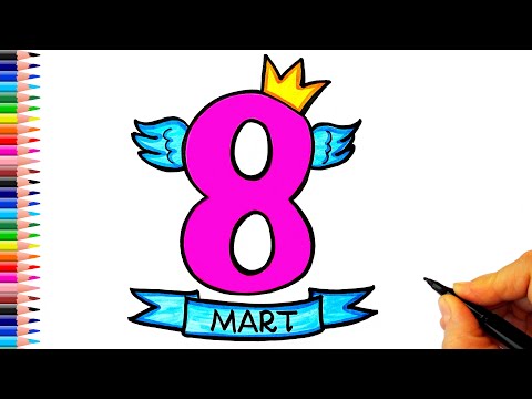 8 Mart Dünya Kadınlar Günü Resmi Çizimi Kolay 🌻 International Women's Day Drawing - 8 Mart Resmi