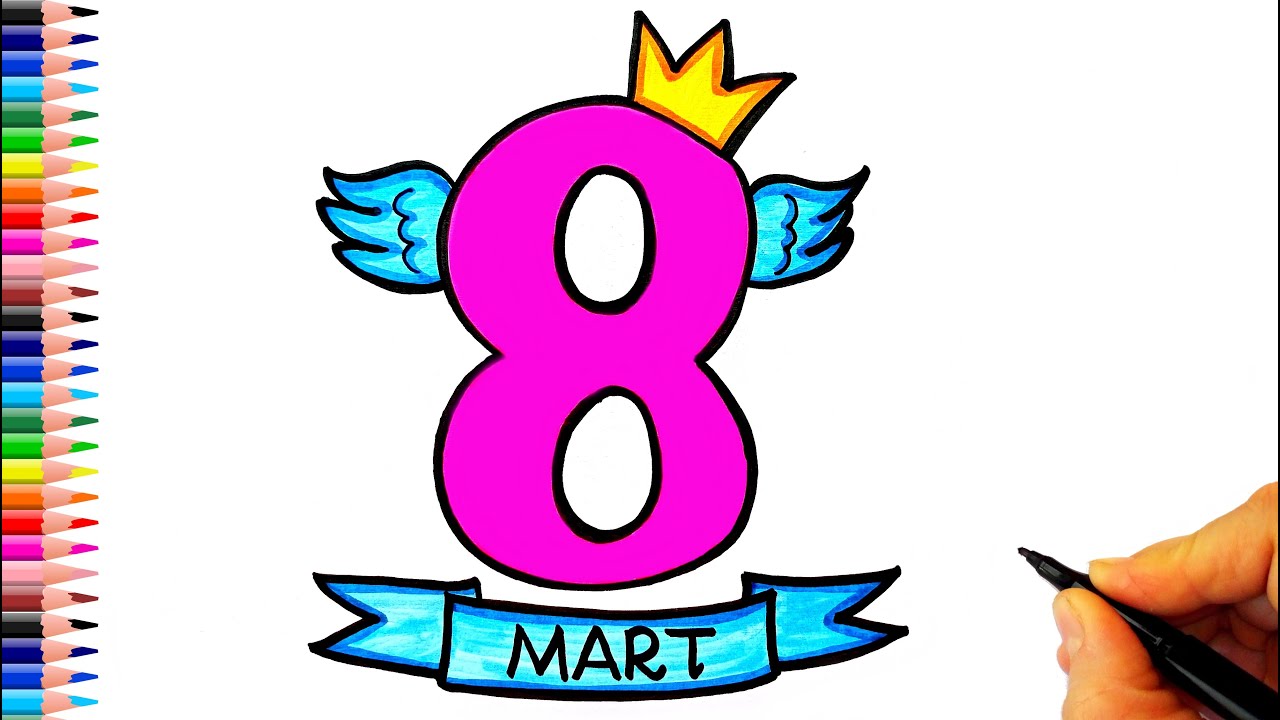 8 Mart Dünya Kadınlar Günü Resmi Çizimi Kolay 🌻 International Women's ...