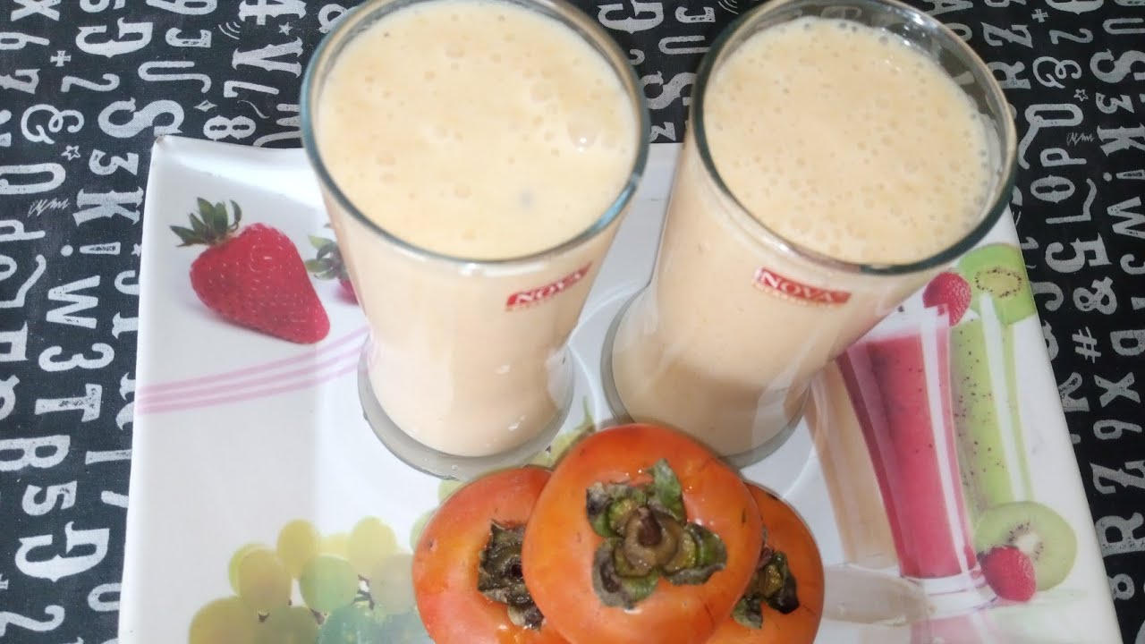 Amlok Shake 🍅 Persimmon Milkshake Recipe | Japani Phal Milkshake Recipe ...