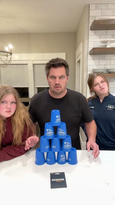 Who can STACK the Cups the FASTEST! #challenge - YouTube