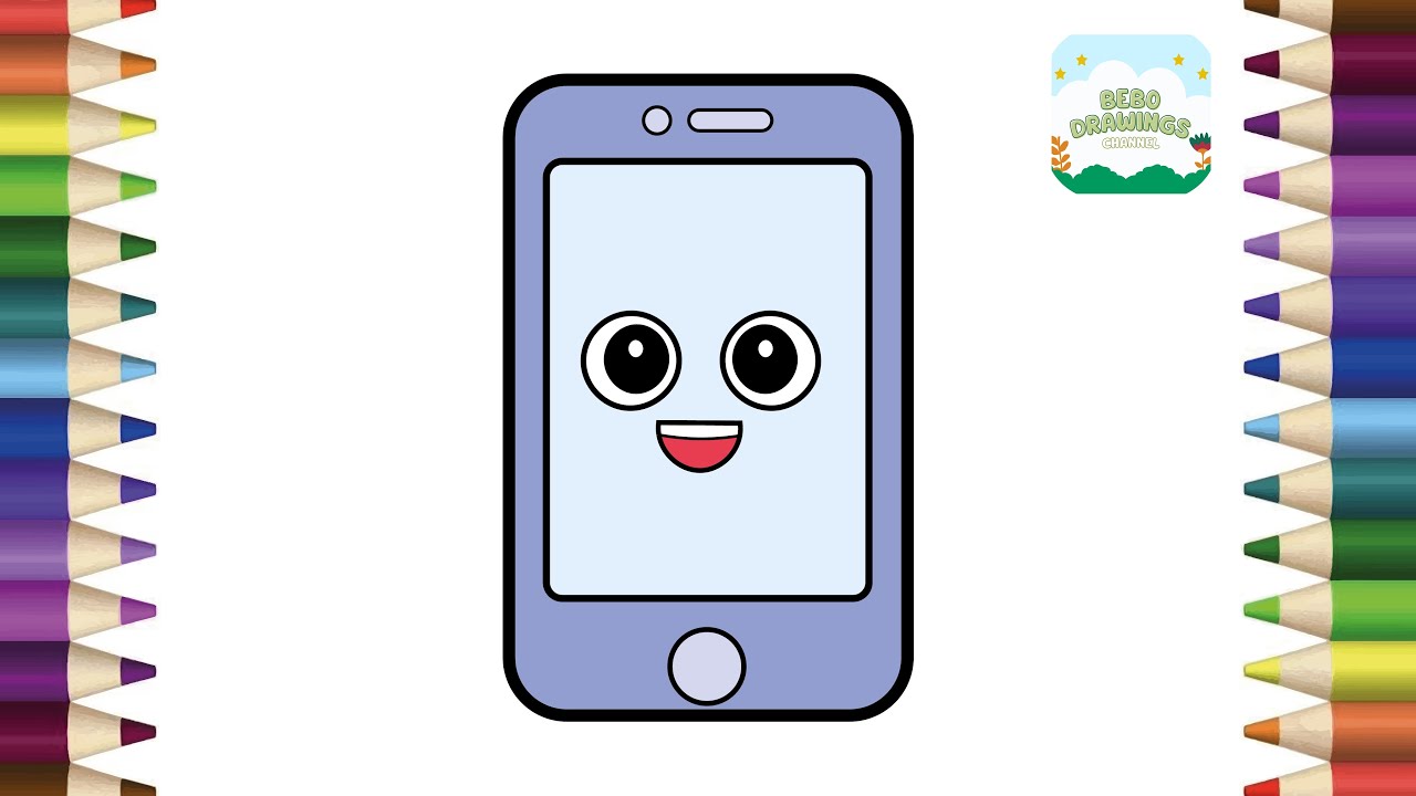 How To Draw A Cute Mobile Easy Step By Step | Mobile Drawing - YouTube