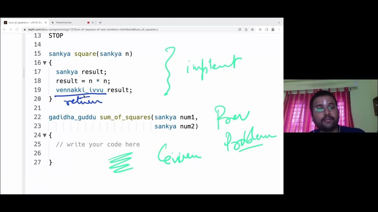 12.3 EXPLAIN SUM OF SQUARES | AU-2022 | C Programming - YouTube