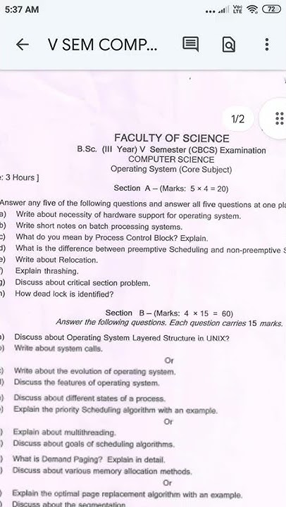 operating systems important questions previous year.. - YouTube