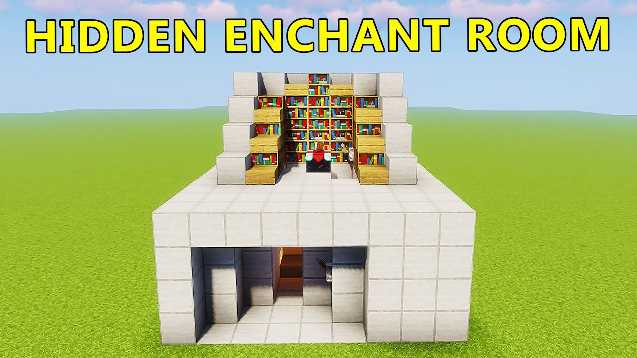 2 Simple Redstone Build (Hidden Enchant Room) in Minecraft - YouTube