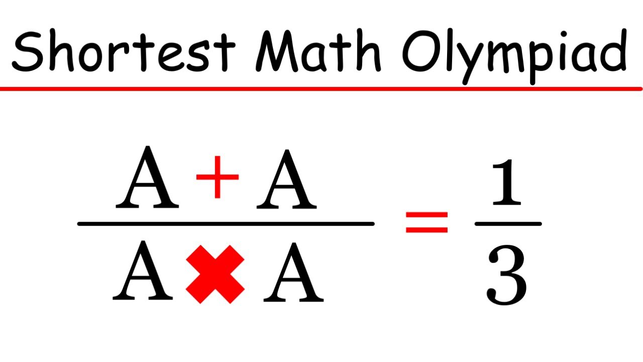 Math Olympiad: The Shortest Problem Yet! - YouTube
