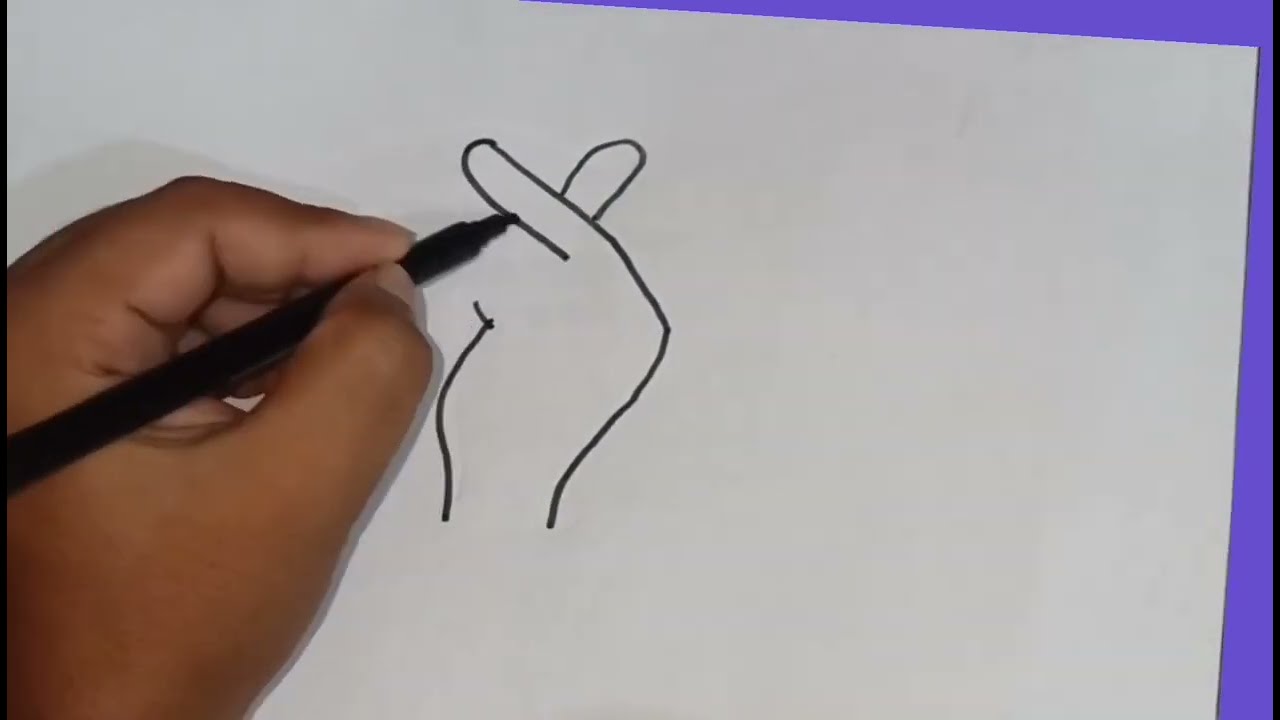 Easy finger heart drawing|| Tumblr finger heart - YouTube