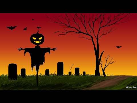 How to Draw in Ms Paint | Halloween Drawing | drawing in paint in ...