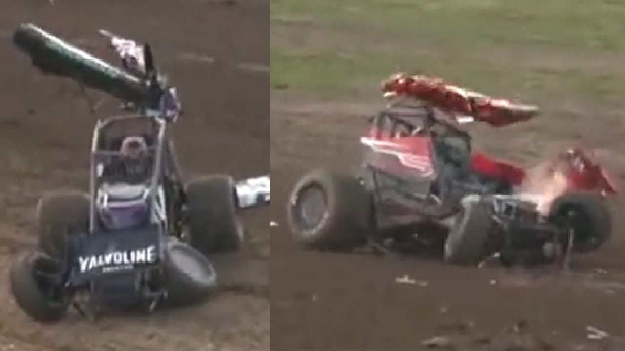 Alex Bowman & Conner Morrell Flip - 2023 High Limit Sprint Car Series ...