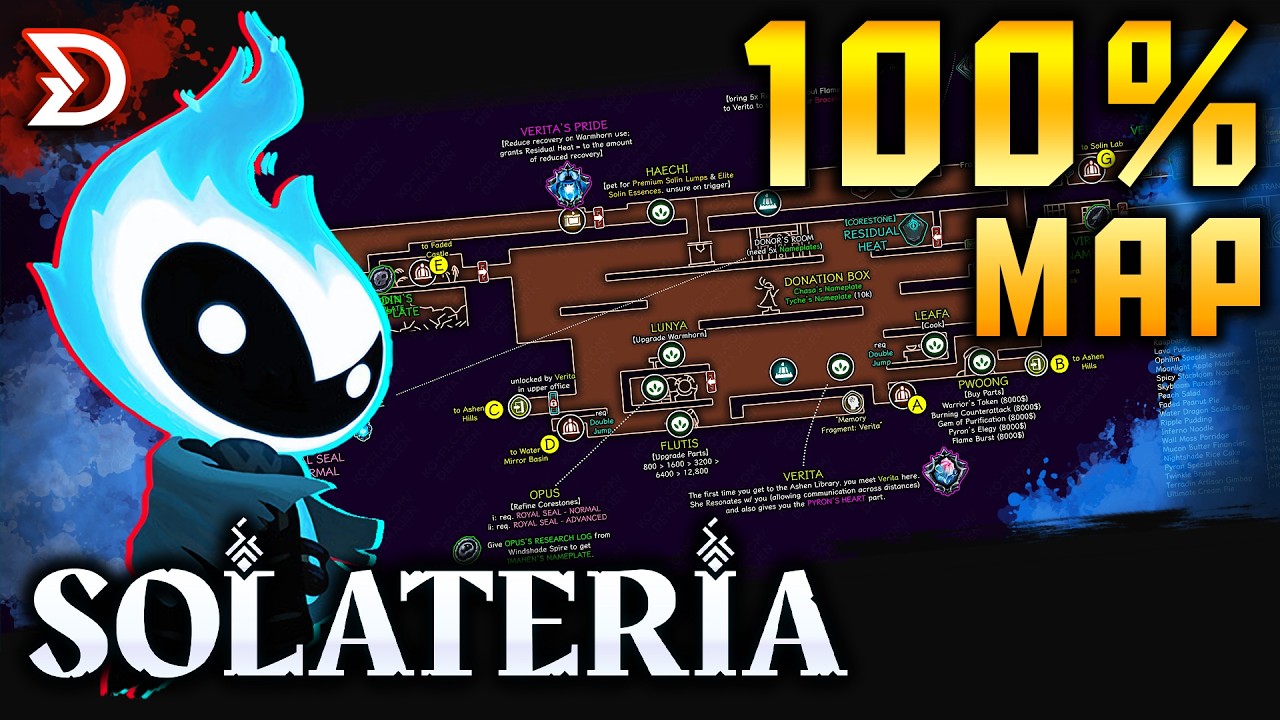 Solateria | 100% Map — All Areas, Bosses, Abilities, Items, Ingredients ...