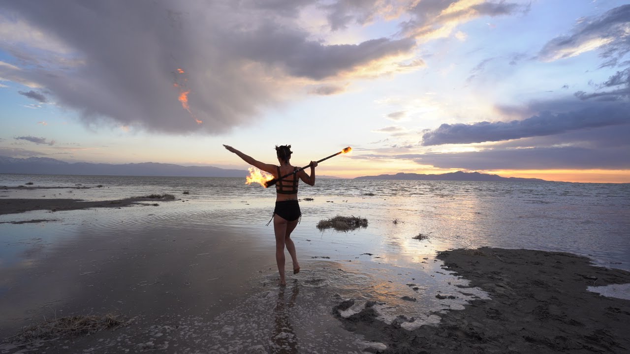 Fire Spinning at Saltair - YouTube