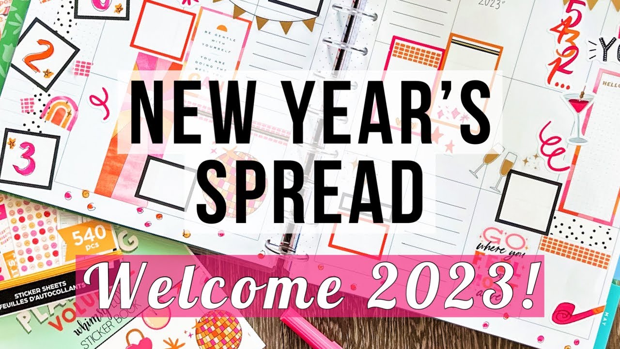 Plan With Me - New Year's Spread in my Big Vertical Happy Planner ...