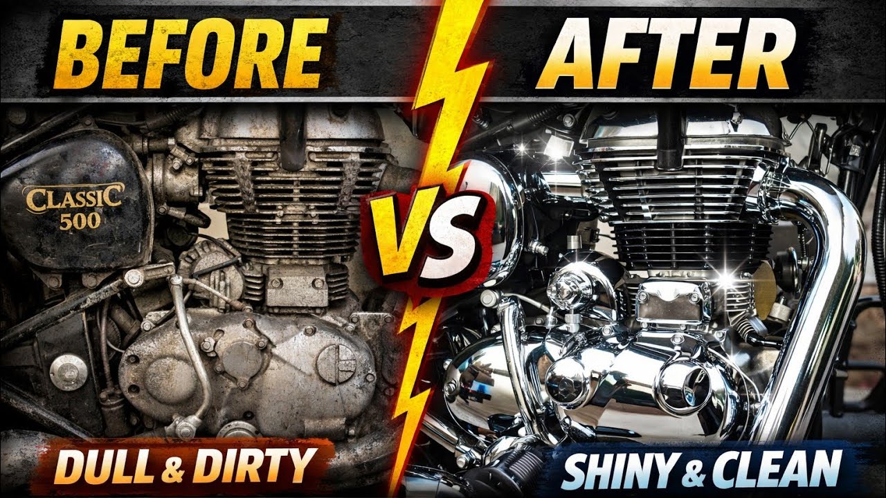 Royal Enfield Classic 500 Detailed Buffing | Engine Polishing for ...
