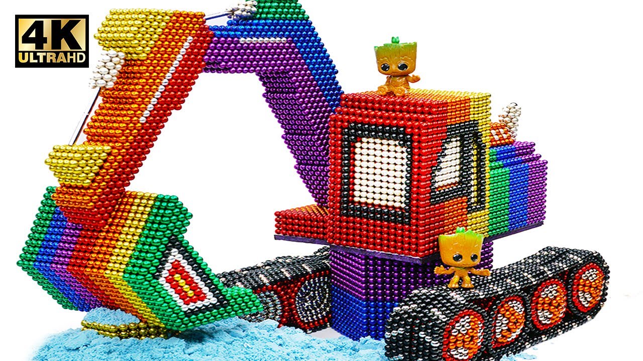 DIY How To Make Colored Excavator From Magnetic Balls ( Satisfying ...