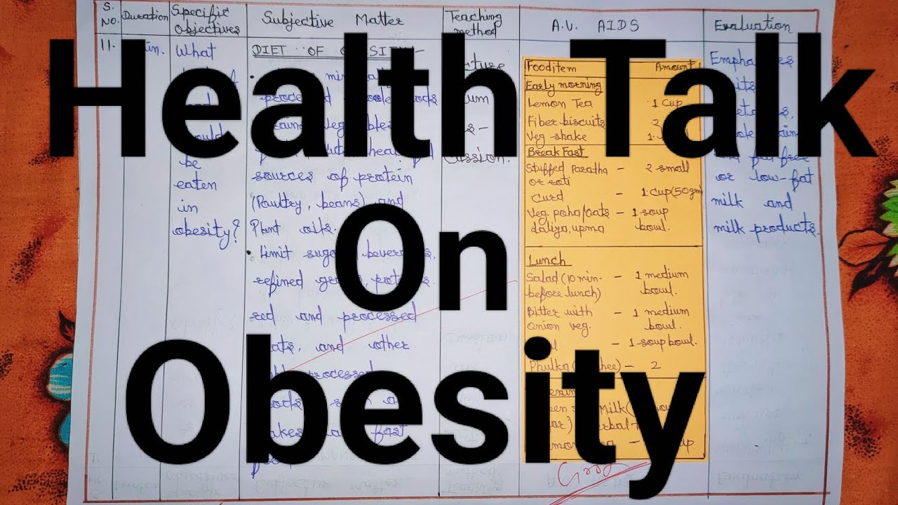 Health Talk On Obesity | Health Education | CHN | Bsc nursing 2nd year ...