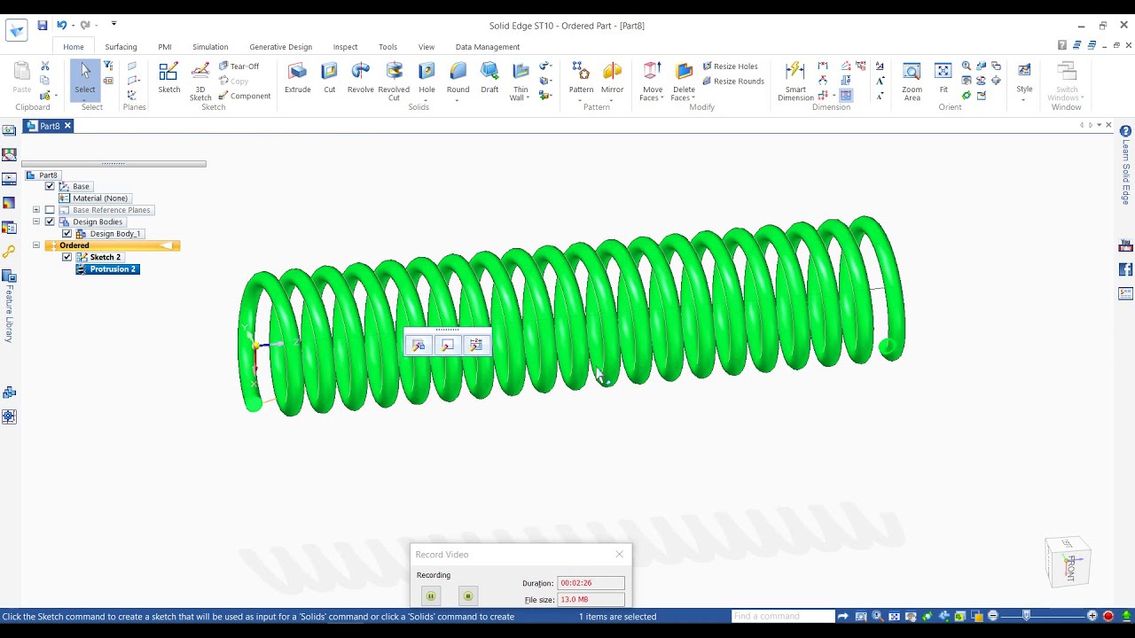 #22 solid edge helix tutorials | Helix in solid edge - YouTube