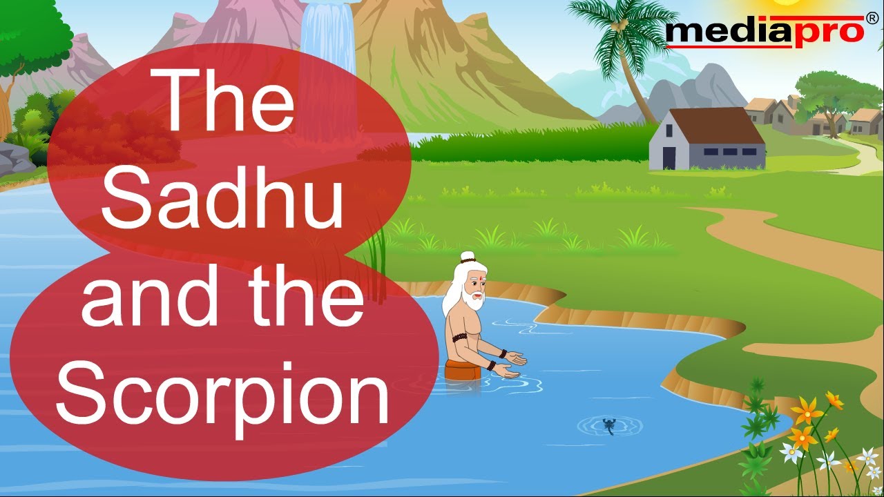 English Stories for Gujarati Medium - The Sadhu And The Scorpion - YouTube