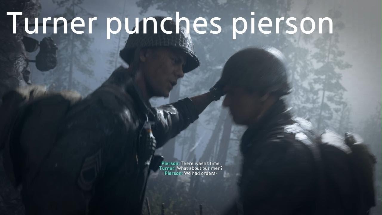 Call of Duty: WWII Turner punches pierson - YouTube