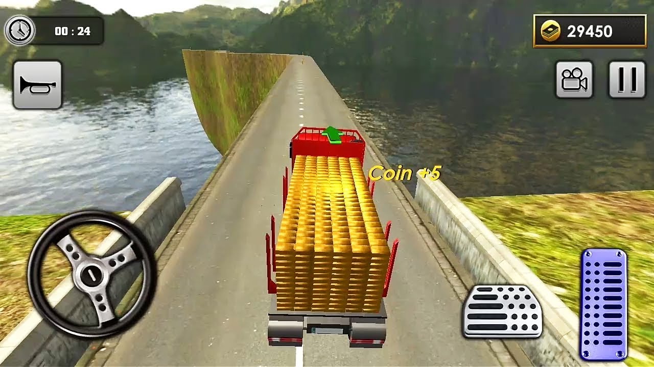 Gold Transport Truck Freestyle Racing Game | Truck Games | Truck ...