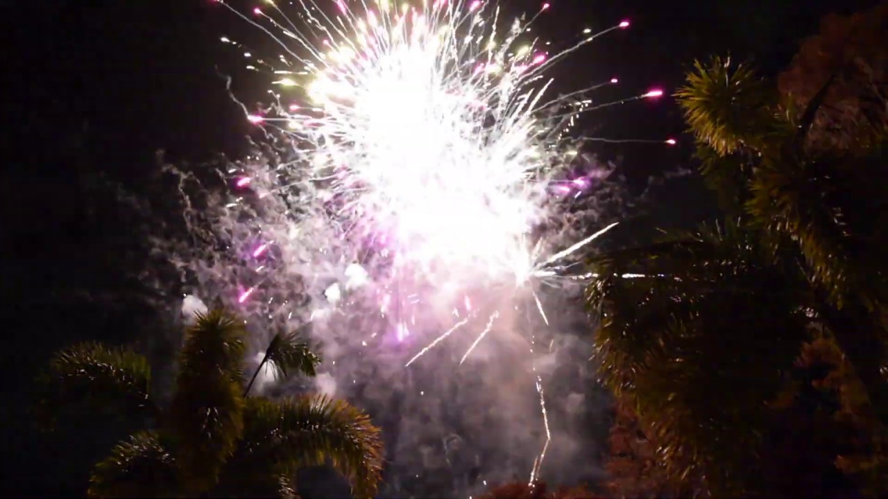 New Years Eve Backyard Firework, Projection, Light & Fire Show! - YouTube