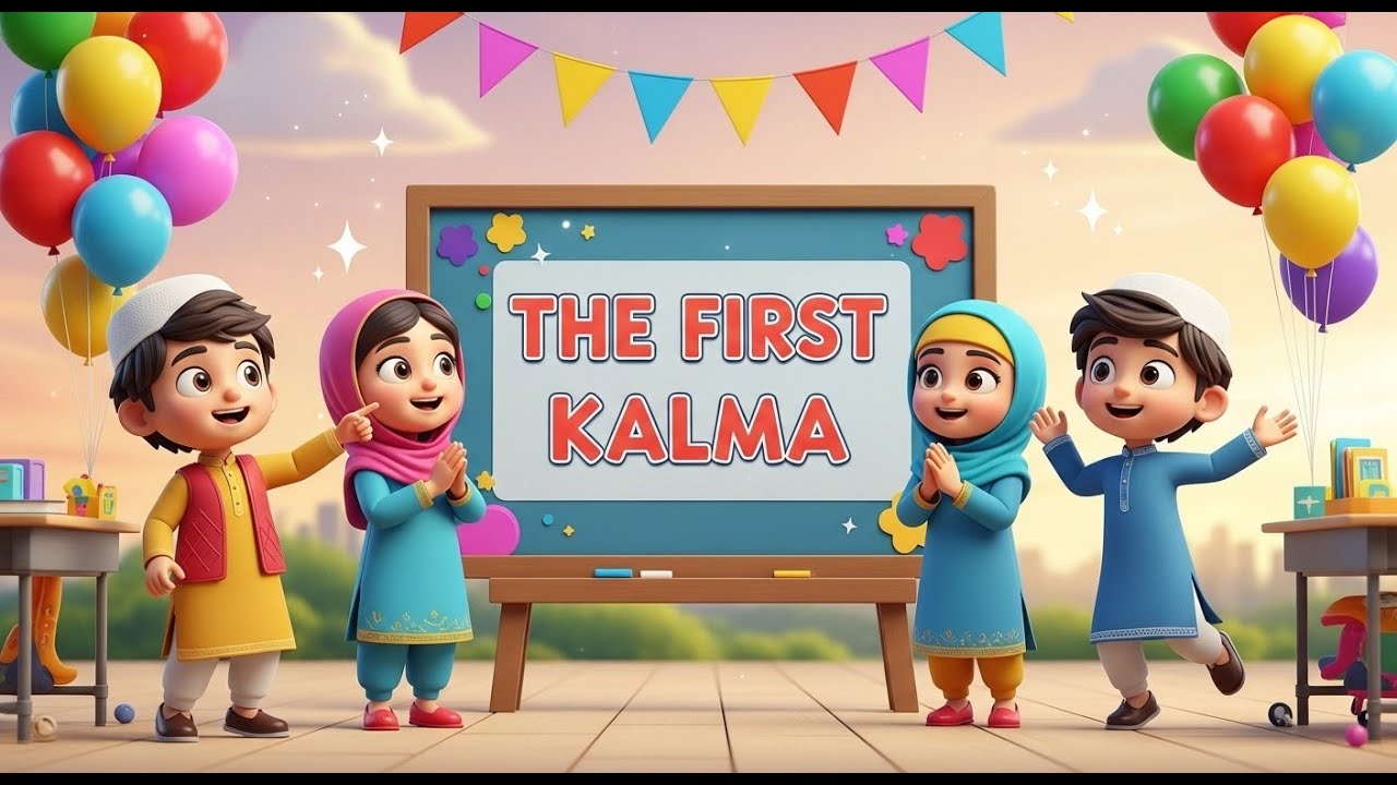 First Kalima (Tayyib) for Kids | Learn with Tajweed & Meaning | 6 ...