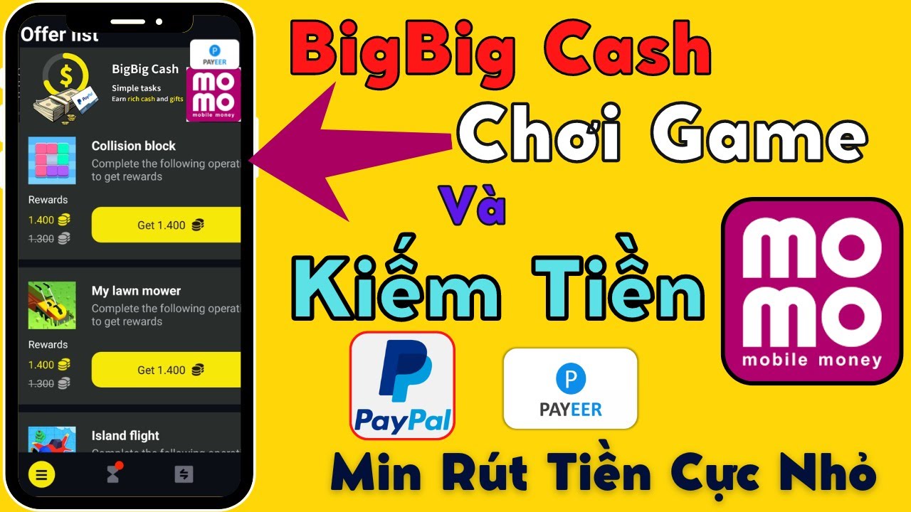 BigBig Cash Chơi Game Và Kiếm Tiền MoMo × PayPal Miễn Phí | Min Rút ...