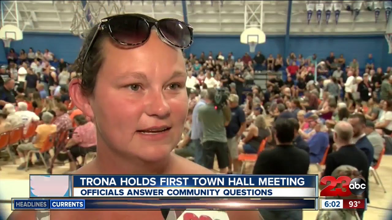 Trona town hall answers questions after earthquakes - YouTube