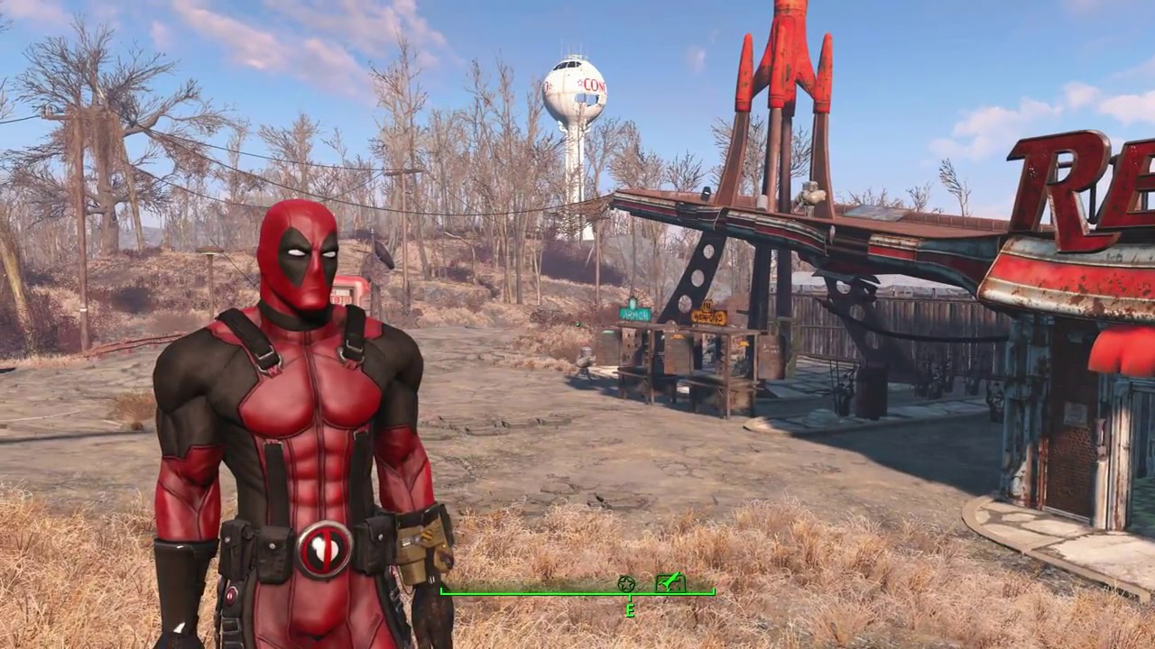 Fallout 4 Mod Review Deadpool Wade Wilson - YouTube