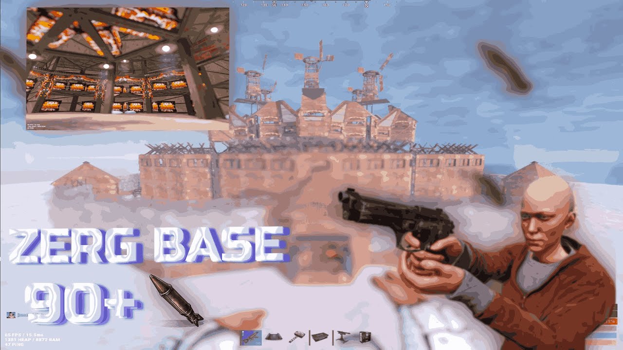 ZERG BASE RUST (5X,10X)(Open core, Wide gap,China wall,Funnel wall ...