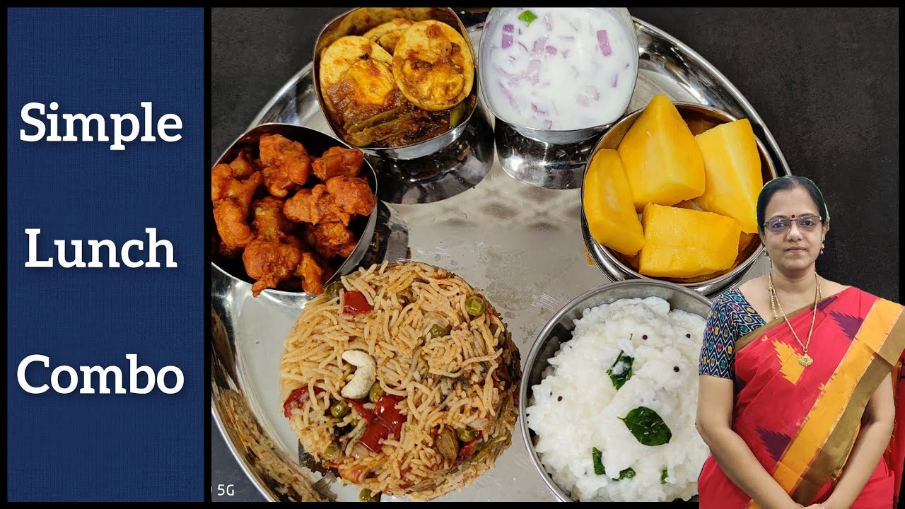 Simple Lunch Combo | 🍅Tomato Briyani, Cauliflower 65 | Tomato rice in ...