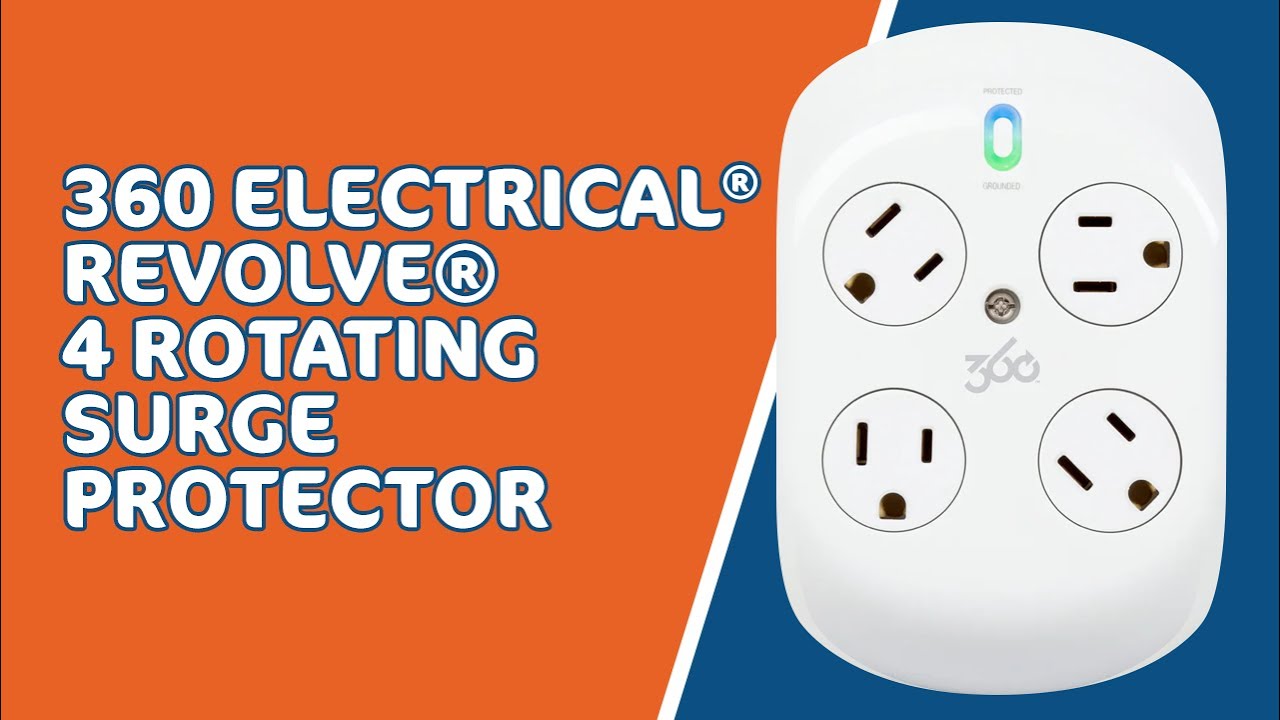 360 Electrical® Revolve - 4 Rotating Outlet Surge Protector - YouTube