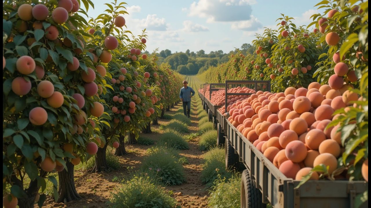 The MASSIVE Peach 🍑 Farms of America - How BILLIONS of Peaches Are ...