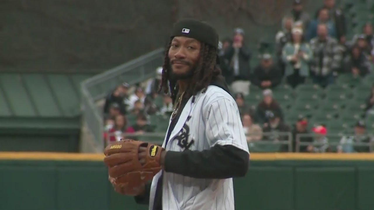 WATCH: Derrick Rose throws out first pitch at Sox game - YouTube