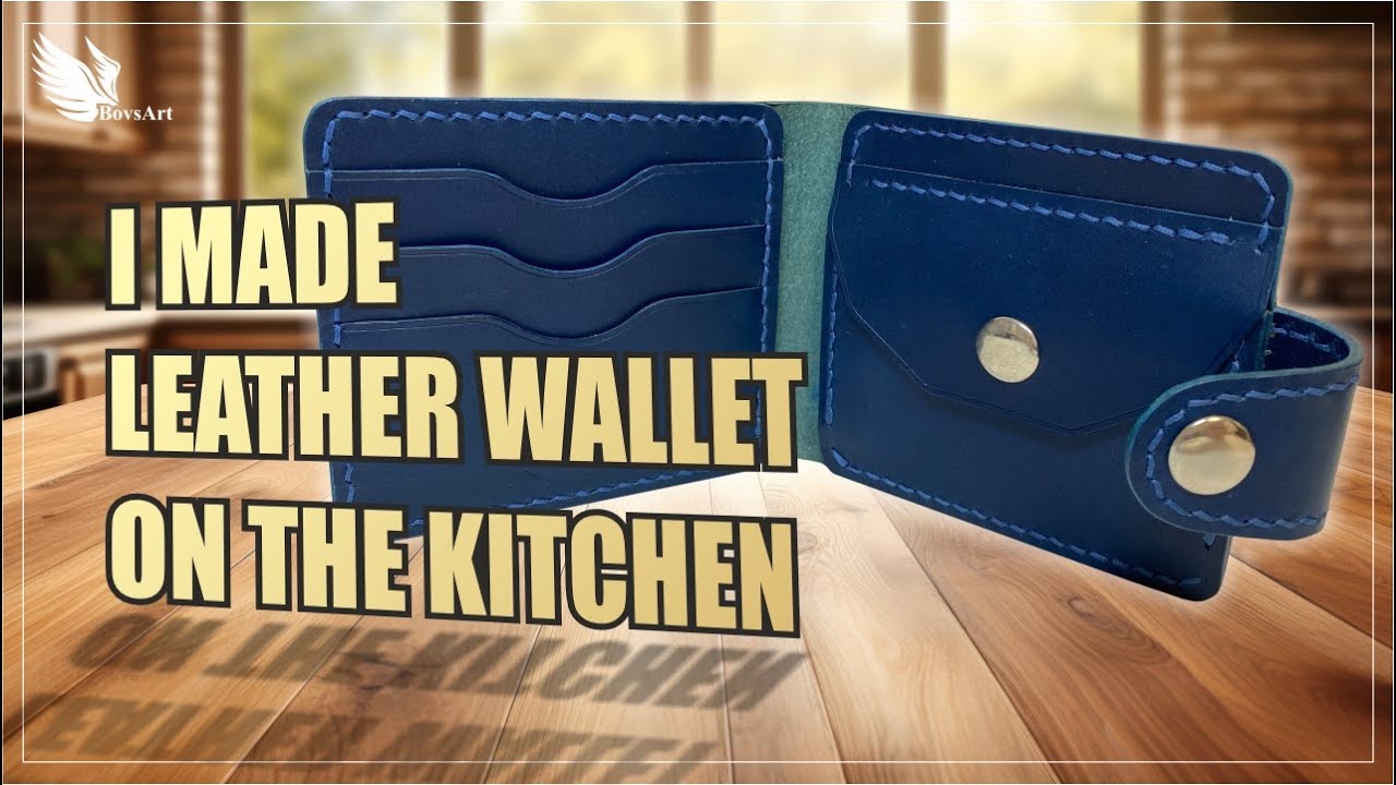 Handmade leather wallet at home - YouTube