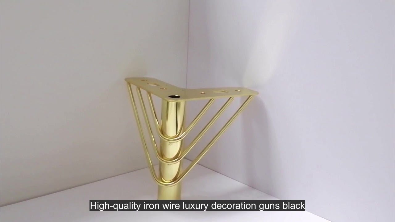Iron wire V shape golden sofa legs light luxury metal furniture table ...