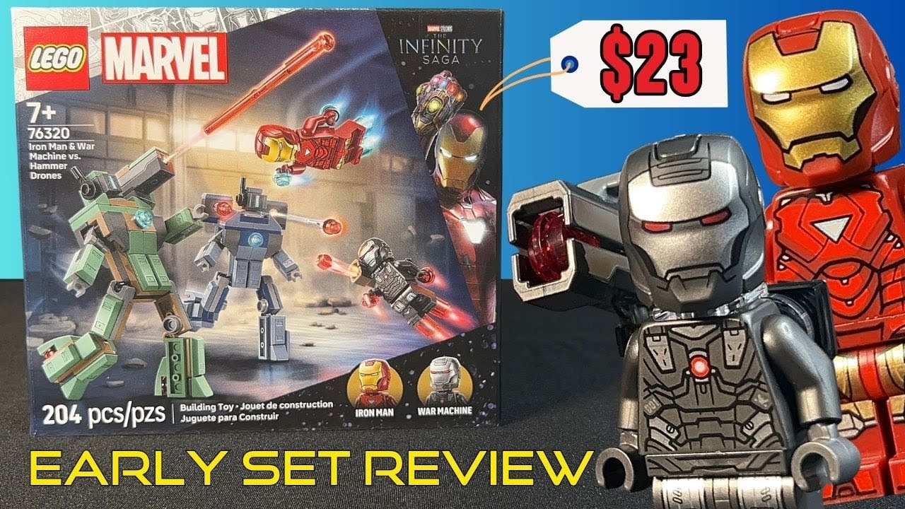 EARLY REVIEW: LEGO Marvel IRON MAN & WAR MACHINE vs HAMMER DRONES (Set ...