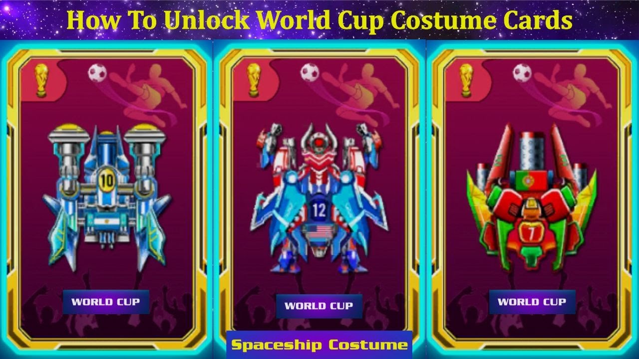 Galaxy Attack: Alien Shooter | How To Unlock World Cup Costume Card ...