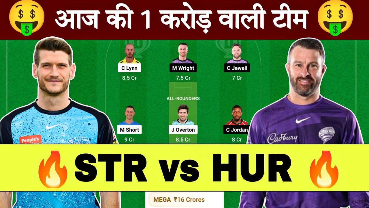 STR vs HUR Dream11 Prediction, Adelaide Strikers vs Hobart Hurricanes ...
