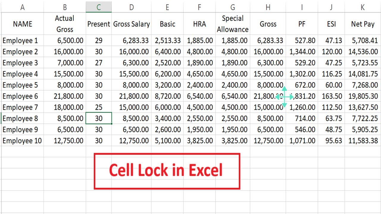 Cell Lock in Excel - YouTube